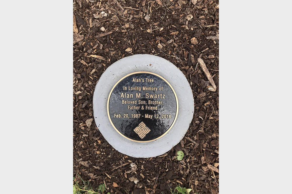 Circular bronze plaque for forest preserve with custom artwork ...
